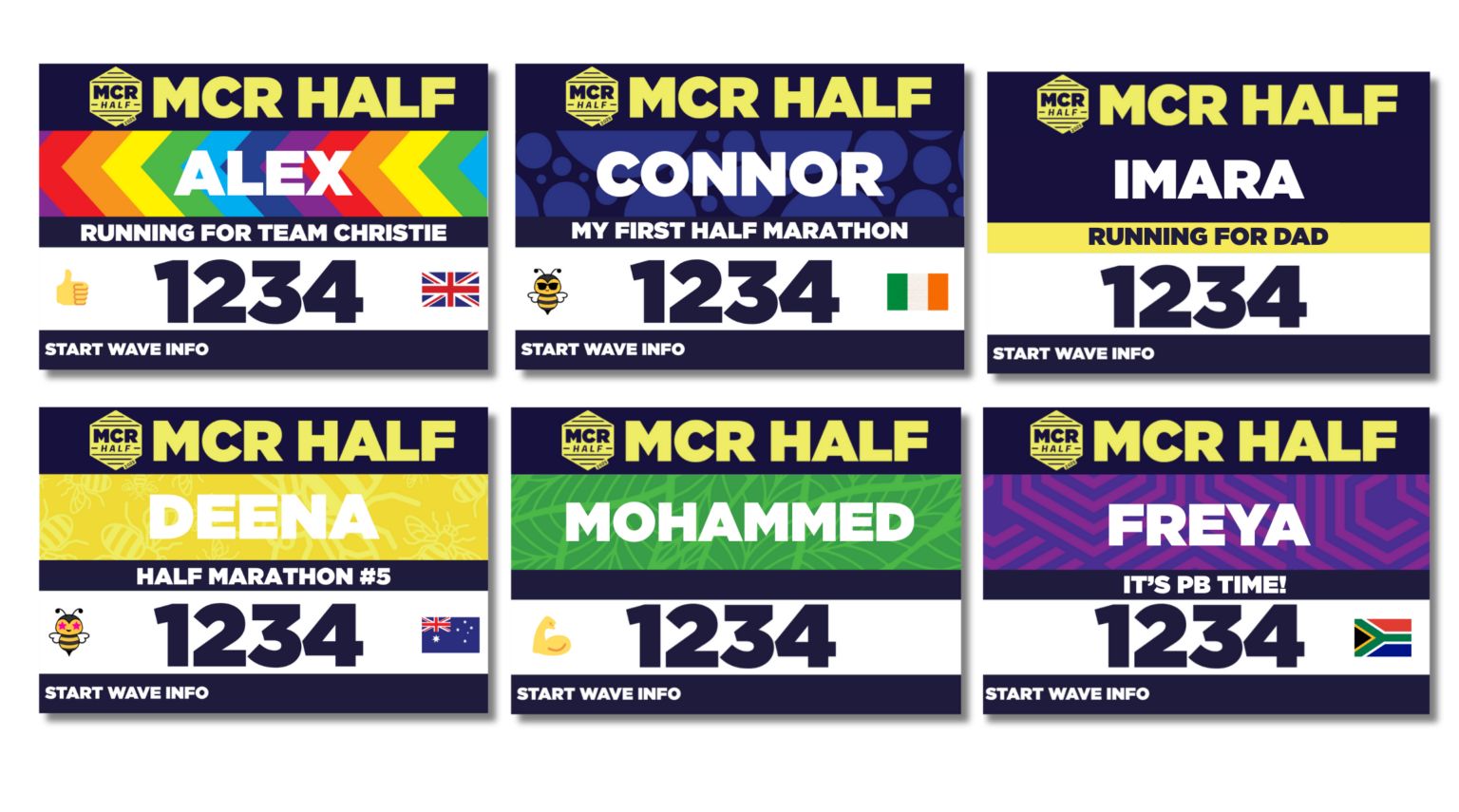 PERSONALISED BIBS ARE BACK - Manchester Half Marathon
